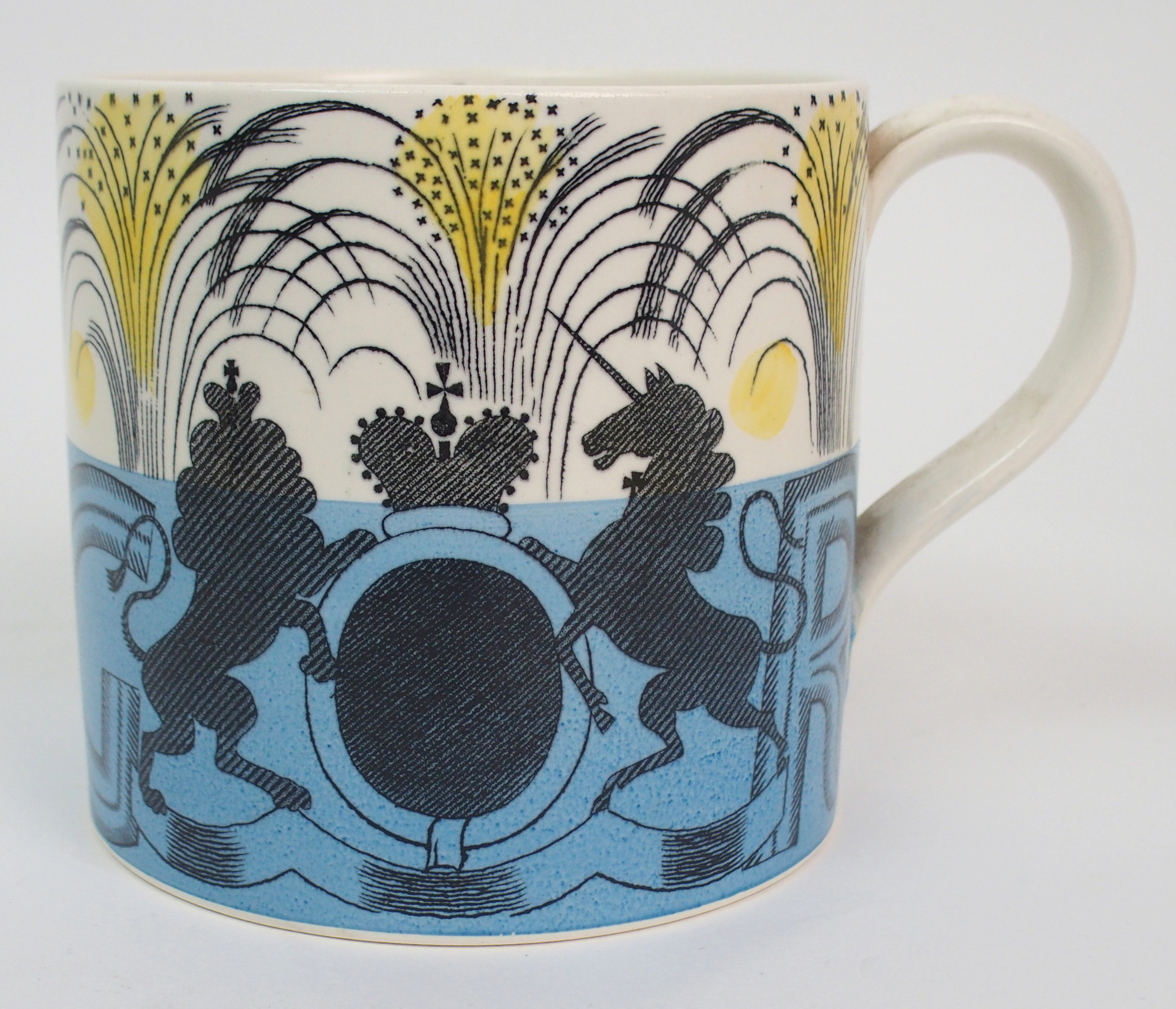 Eric Ravilious (1903-1942) A 1937 George VI Coronation pottery mug ...