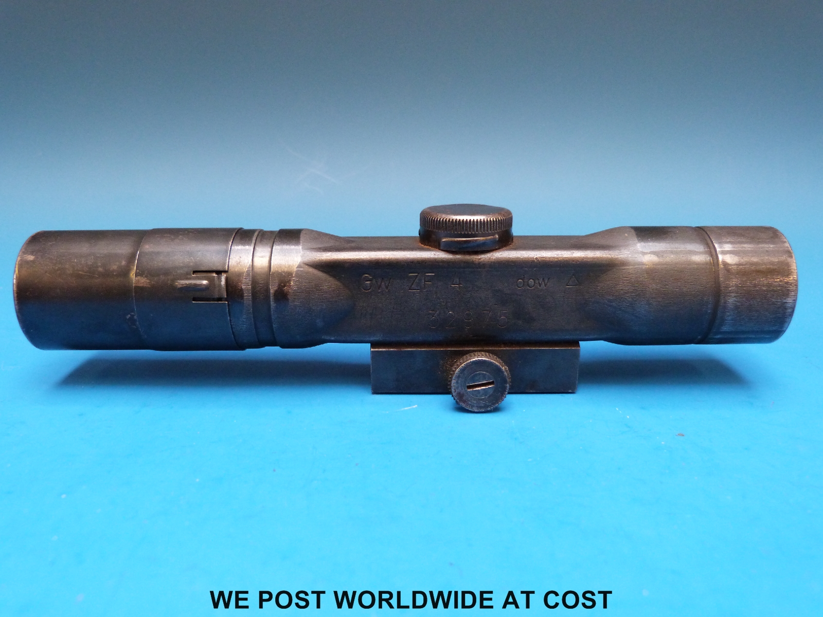 A German WWII GW (Gewehr) ZF4 sniper scope by DOW (Optitechna) stamped ...