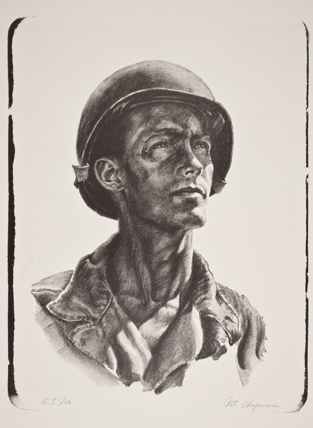 WORLD WAR II SOLDIER ARTLot of four signed prints of wartime drawings ...