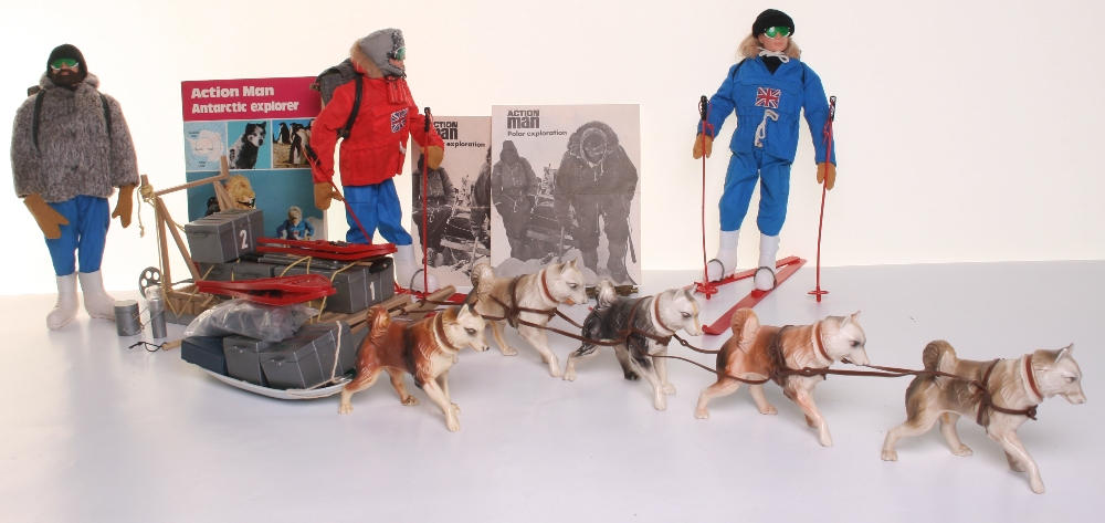 Palitoy Vintage Action Man Artic Explorers, Sledge & Dog Team, five ...