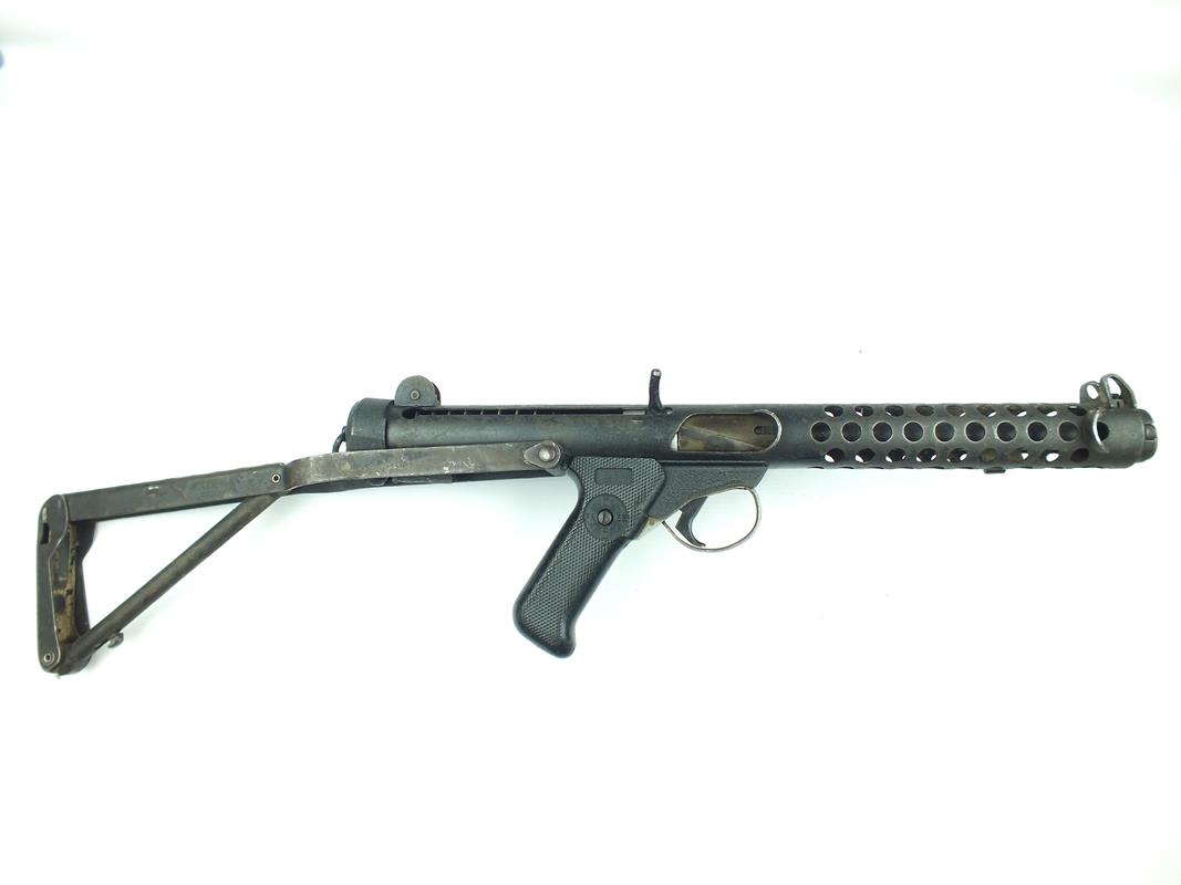 A deactivated 9mm Sterling Sub Machine Gun, 8.25inch sighted barrel ...