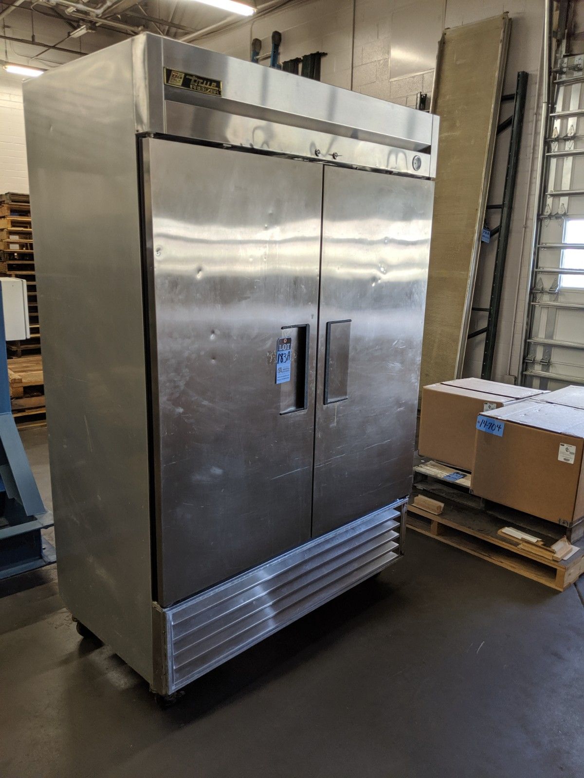 TRUE MODEL T-49F TWO DOOR STAINLESS STEEL FREEZER, S/N 1-3749090 ** OUT ...