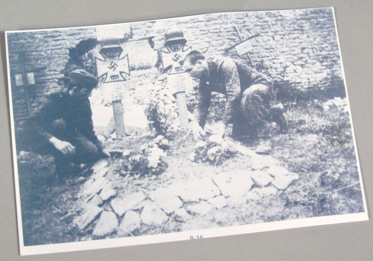 A Third Reich Waffen SS Iron Cross wooden grave marker marked Karl Hoth ...