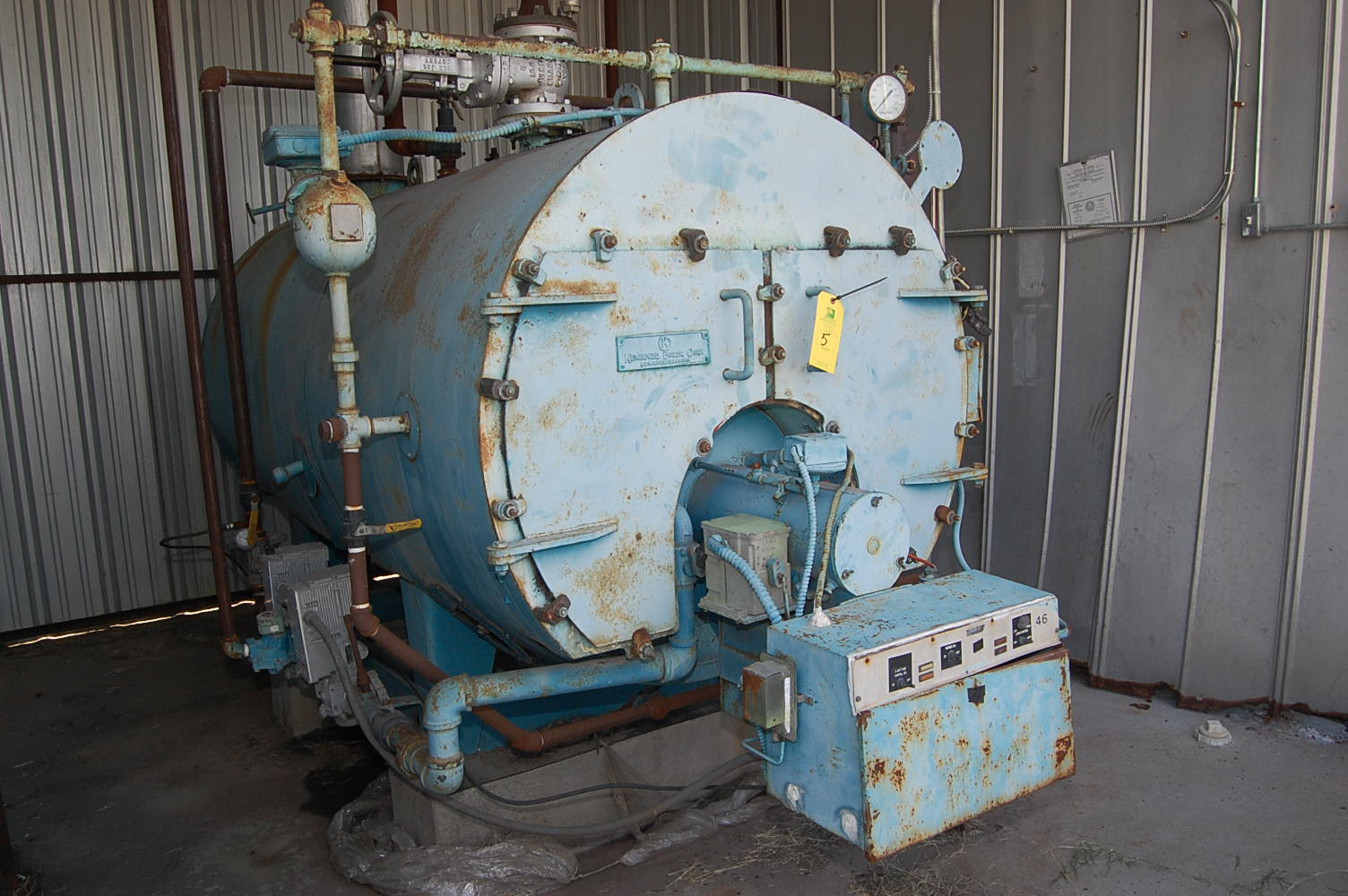 Kewanee Boiler Co. Model #H3S-60-G 100 HP Natural Gas Boiler, SN R3263 ...