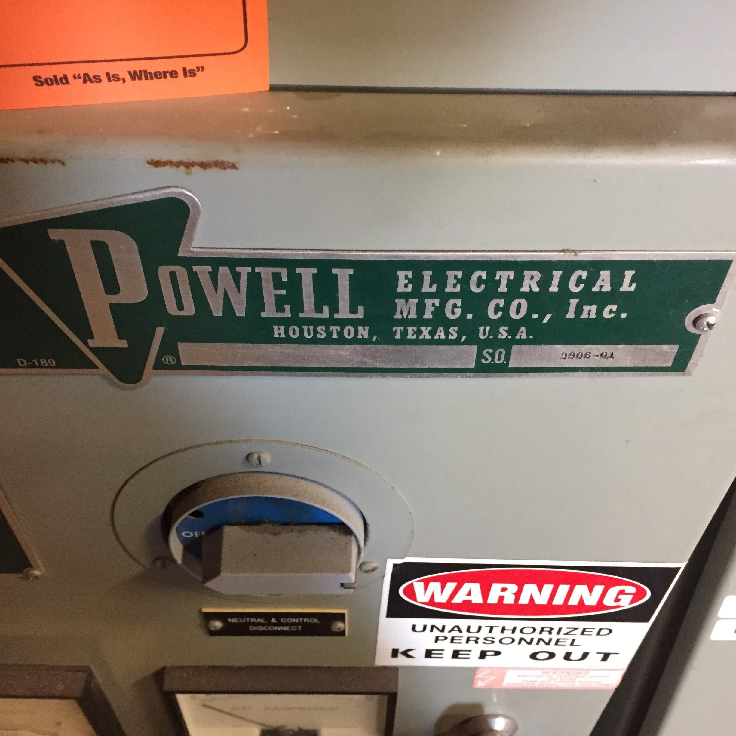 (1) *USED* Powell Electrical 3906-01 Mfg High Resistance Ground Guard ...