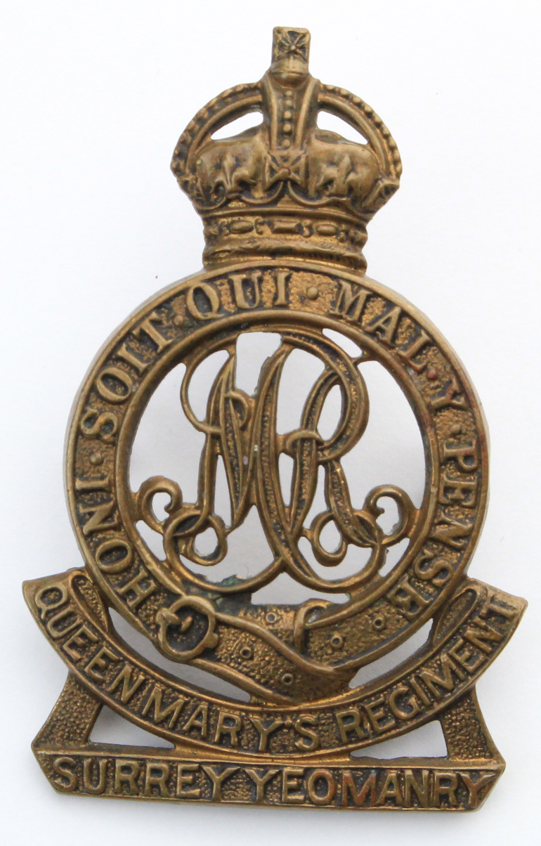 Badge - original Queen Mary’s Regt. Surrey Yeomanry.