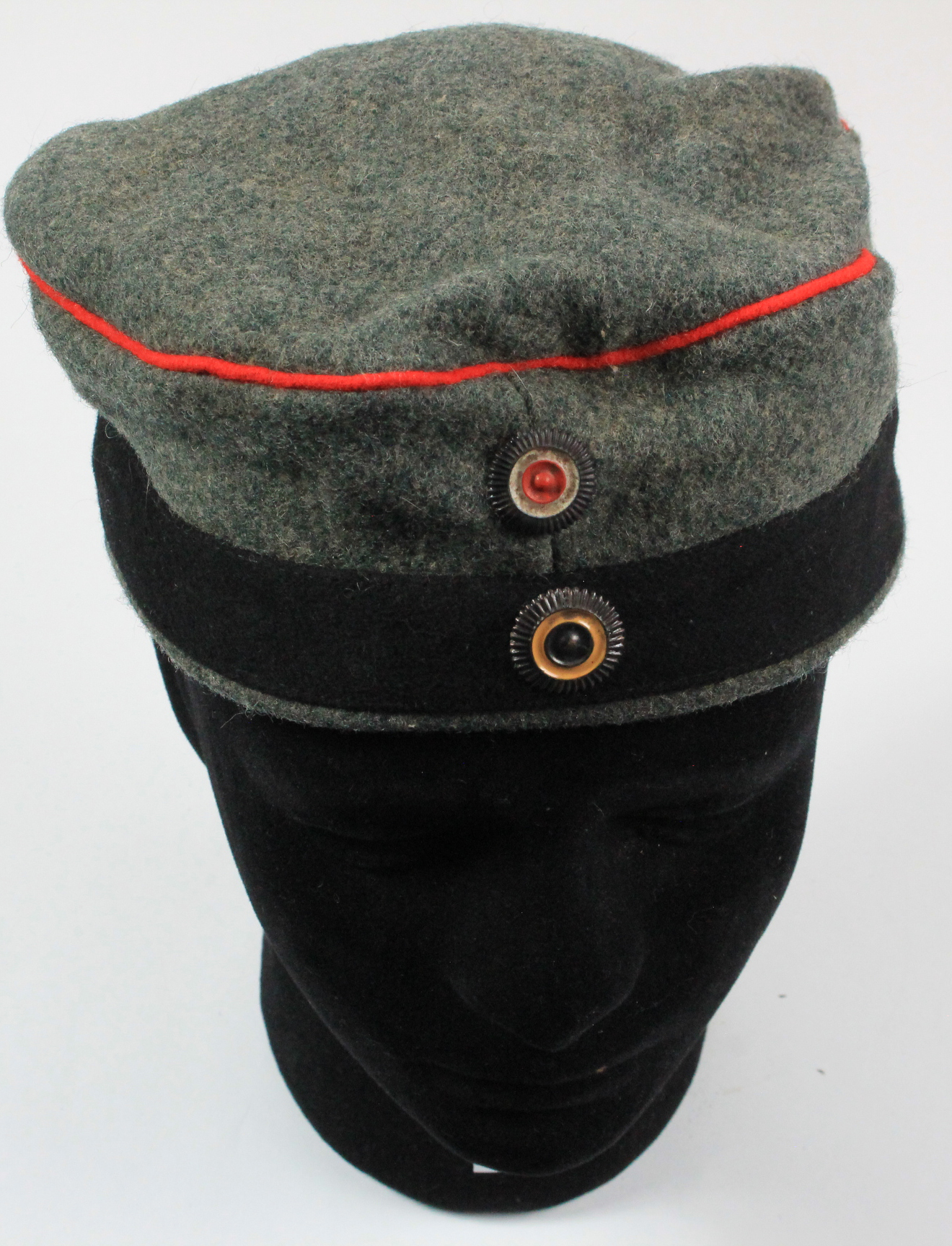 Imperial German Feldmutze Pork Pie Trench cap, coarse feldgrau cloth ...