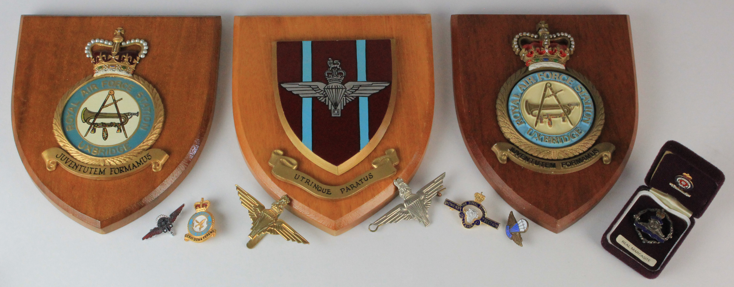 Regimental Plaques - RAF Station Uxbridge x2, Parachute Regt x1, plus ...