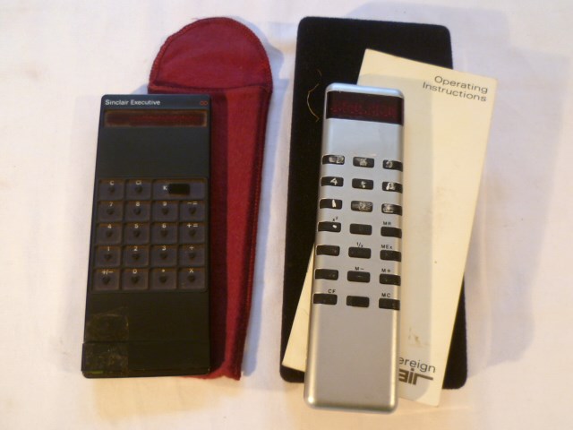Sinclair Executive 1970's calculator in felt casing, together with a ...