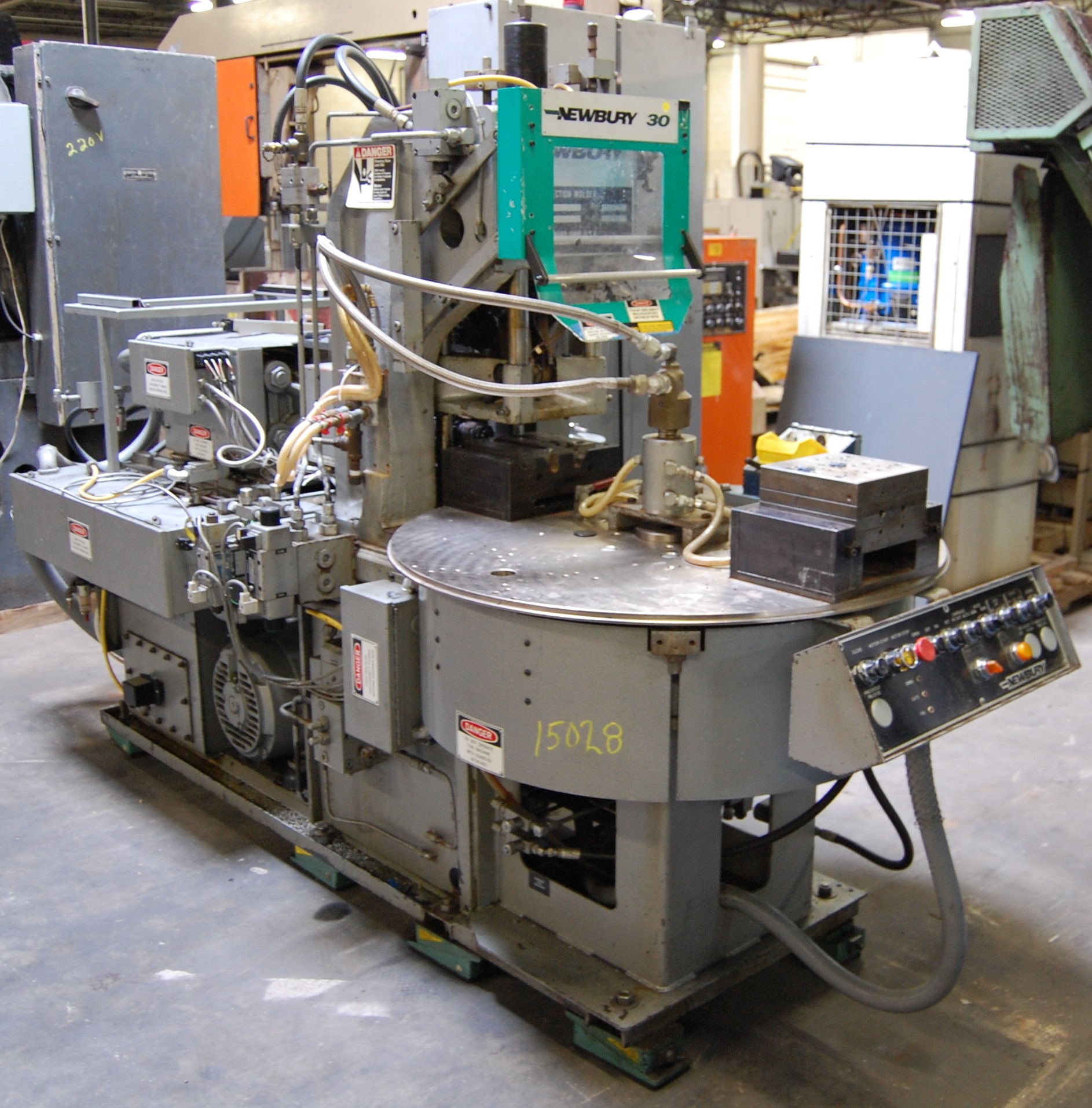 30 Ton, 2 oz. NEWBURY 4-Station Rotary Injection Molding Machine ...