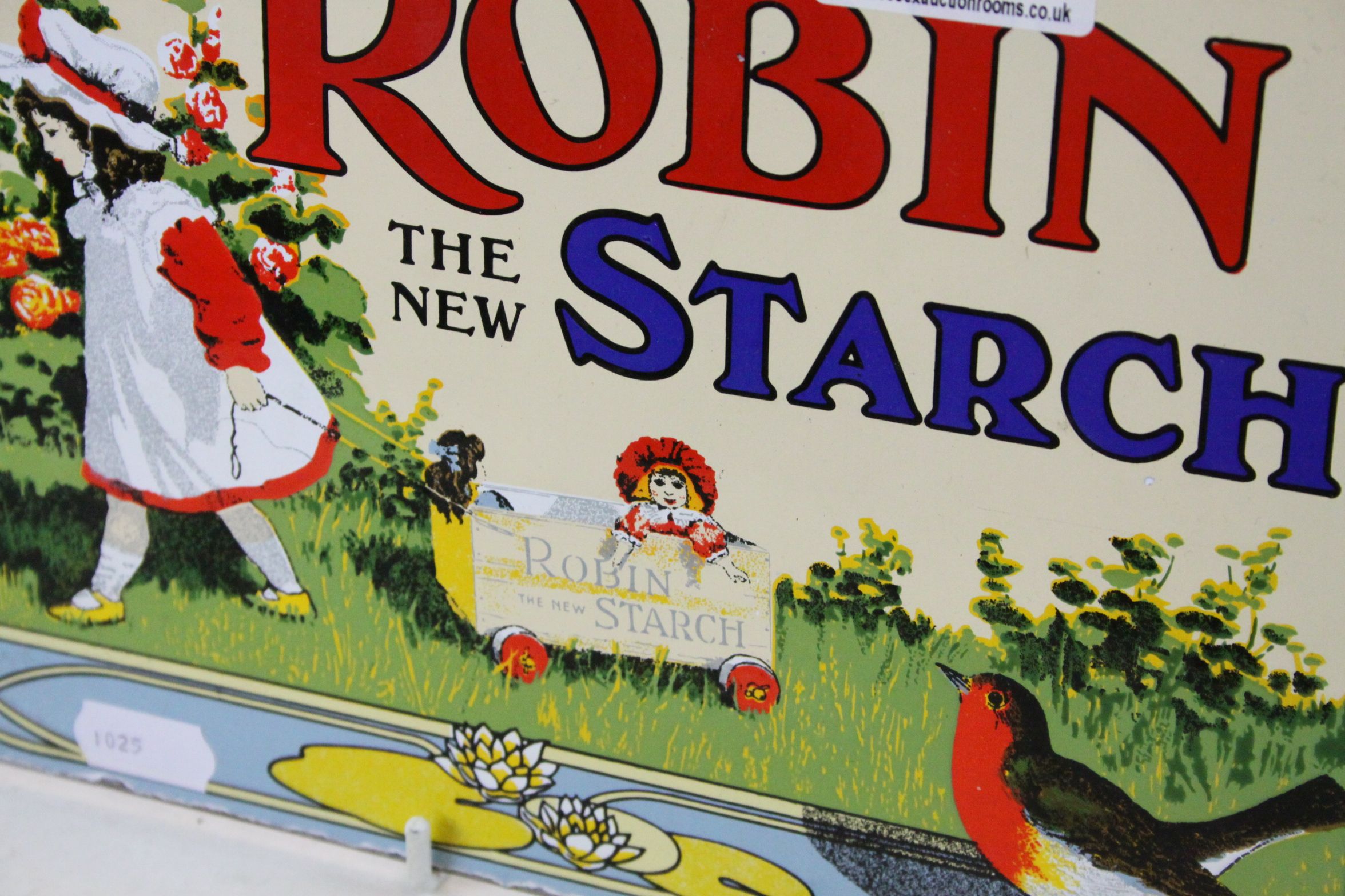 Robin Starch enamel advertising sign 10.5" x 7" approx