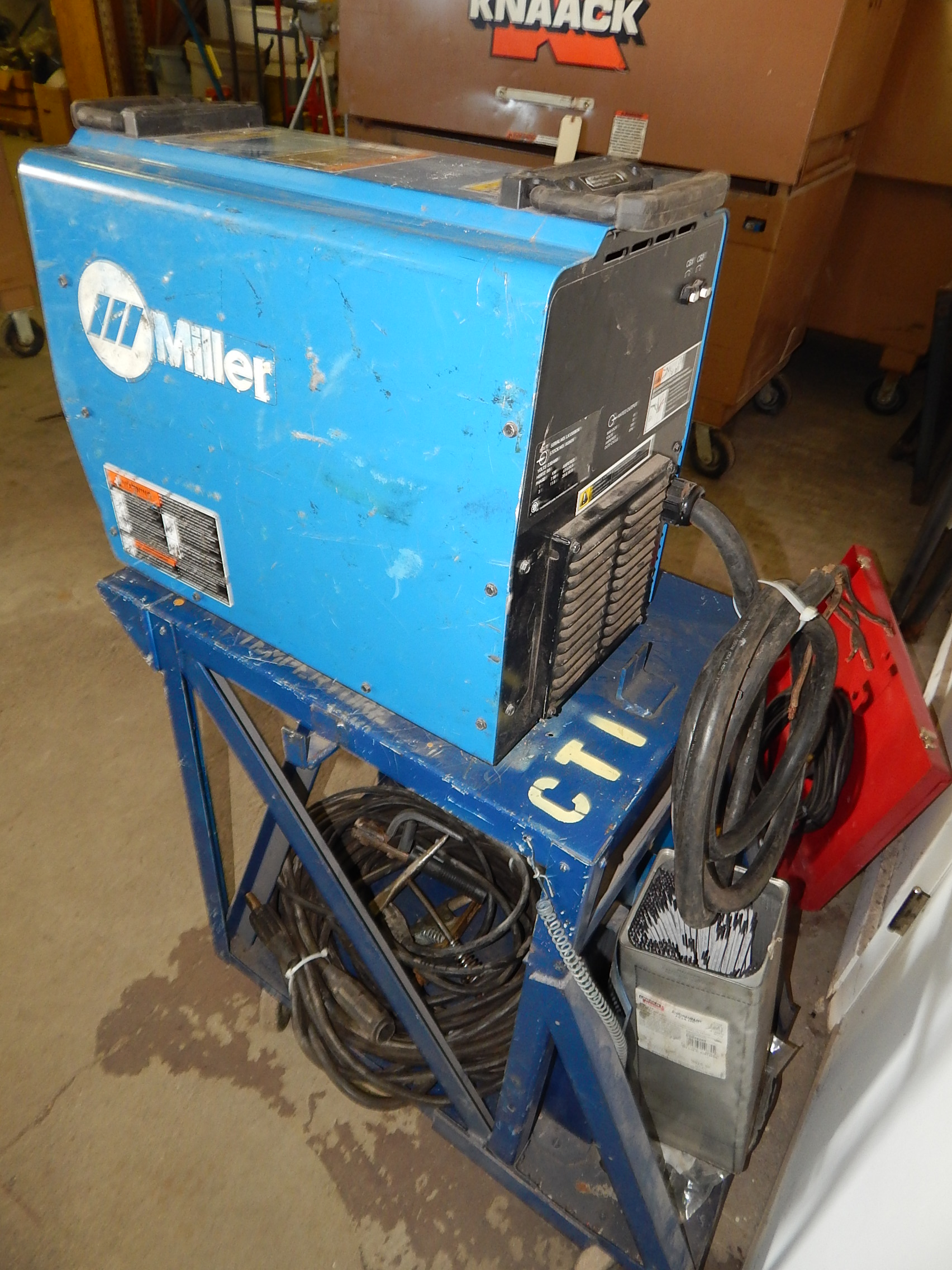 Miller Model XMT 304 Combination TIG/MIG/Stick Welder, s/n LK130087A, Cart
