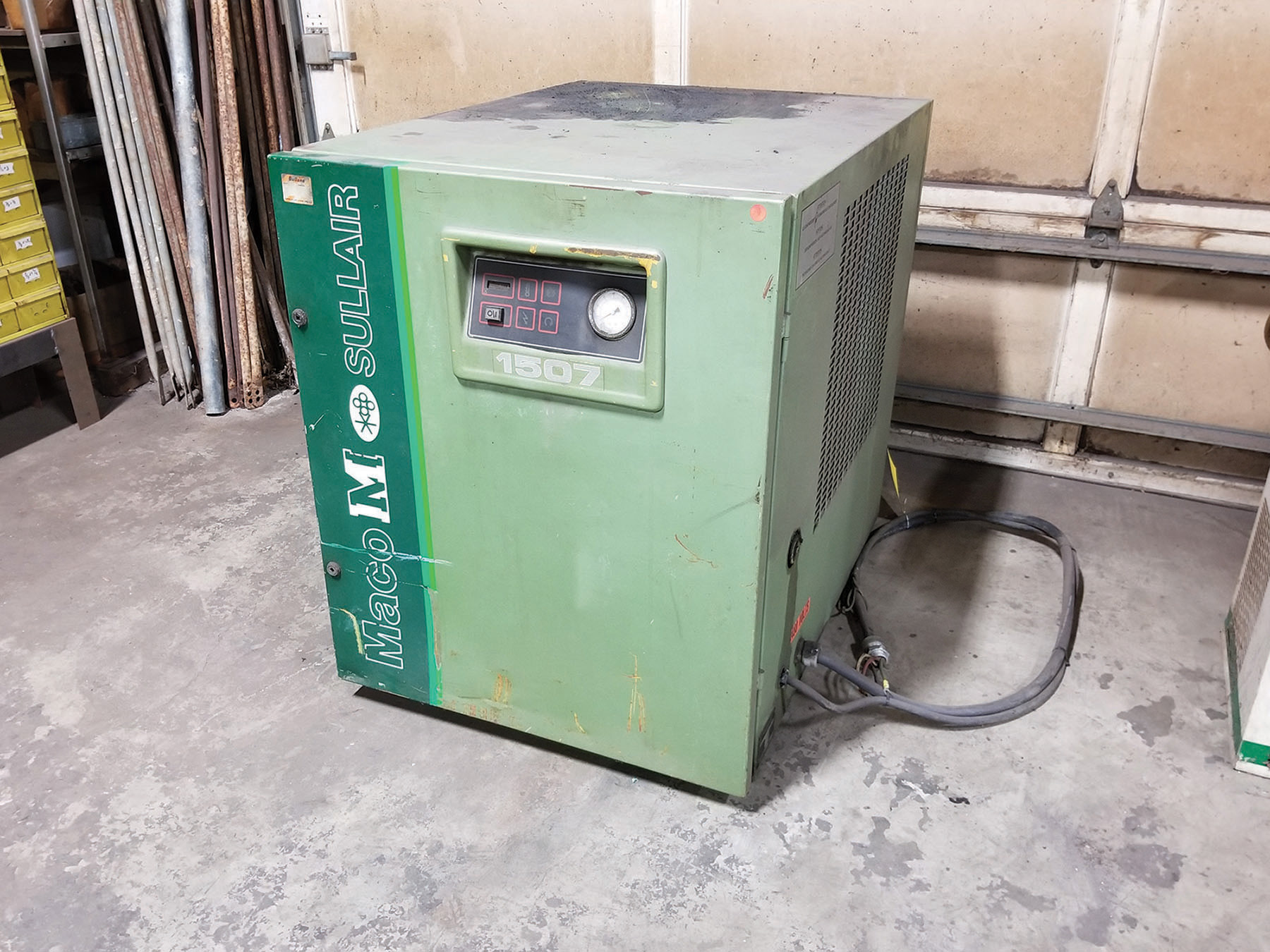 SULLAIR MACO M 1507 SERIES AIR COMPRESSOR, 480-VOLTS, ROTARY SCREW