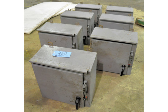 Lot-(7) Electrical Shut-Off Boxes with Key Locks (No Keys)
