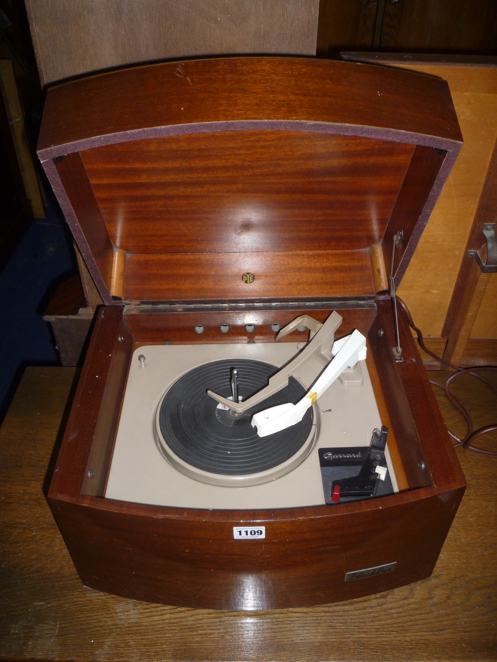 PYE 'BLACK BOX' MAHOGANY CASED RECORD PLAYER