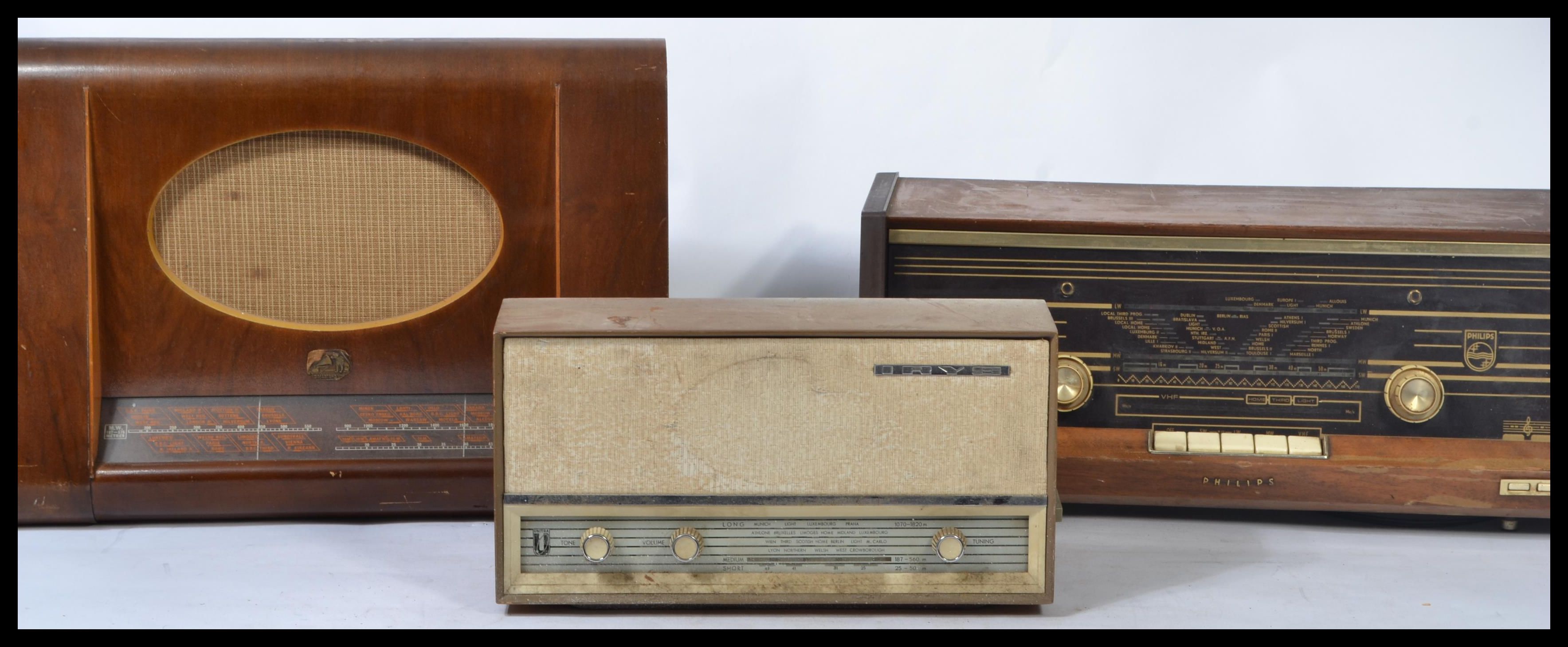 A group of three vintage 20th century radios / radiograms to include a ...