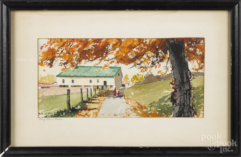Mildred Sands Kratz (American 20th c.), two watercolor works, titled ...