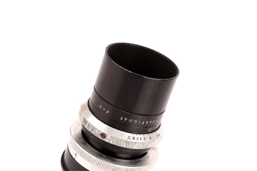 A Dallmeyer Super Six f/1.9 2" Lens,T.V., black, serial no. 535009 ...