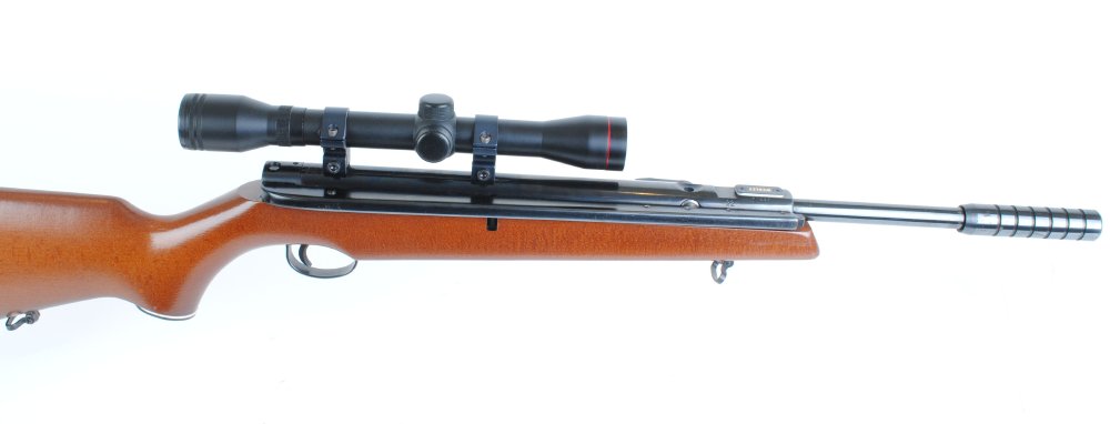 .22 Webley Tracker, side lever air rifle, carbine barrel with silencer ...