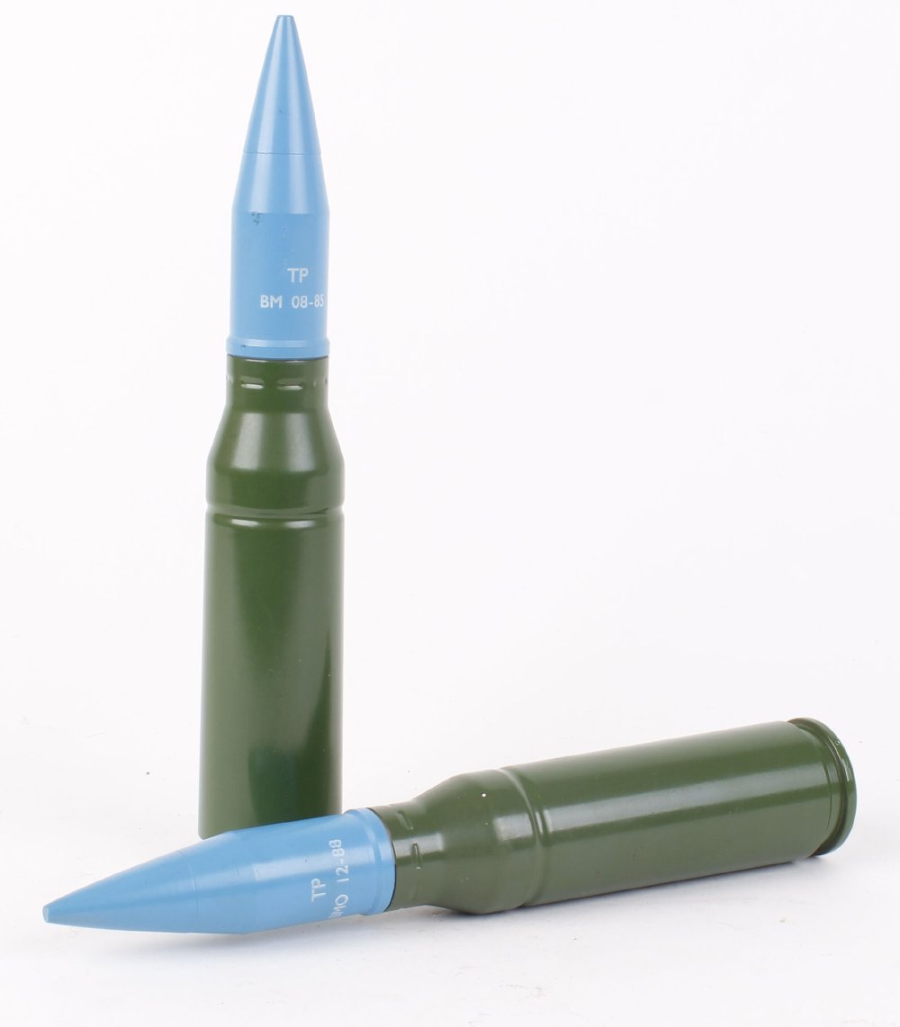 Two 20mm Hispano cannon shells (inert)