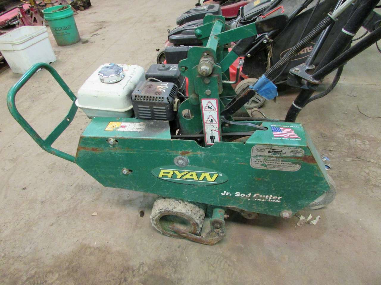 Ryan 544945A 18" Walk-Behind Gas Powered Sod Cutter Honda GX120 Engine ...