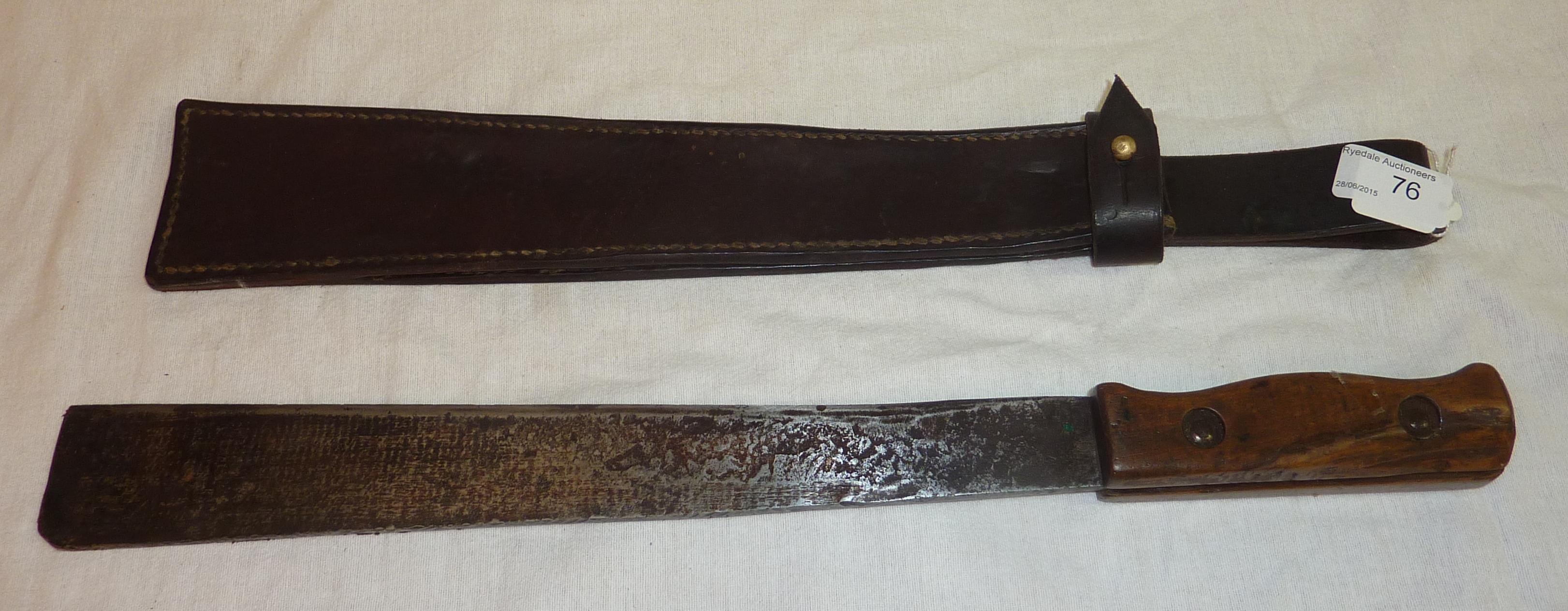 G.C.F 15 Military machete 13.5 inch blade and 2 piece wooden grip with ...