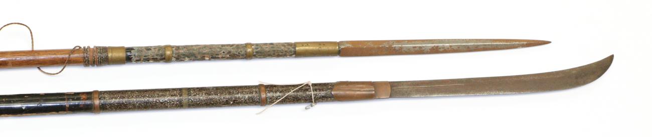 A 19th Century Japanese Naginata (Glaive), the 34cm single edge curved ...