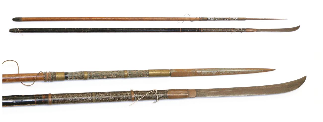 A 19th Century Japanese Naginata (Glaive), the 34cm single edge curved ...