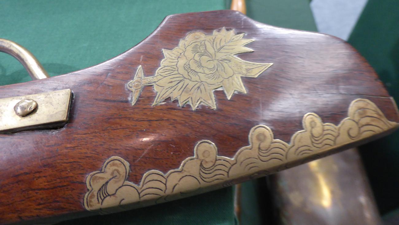 A Late 19th Century Japanese Tanegashima (Matchlock) Teppo, the 106cm ...