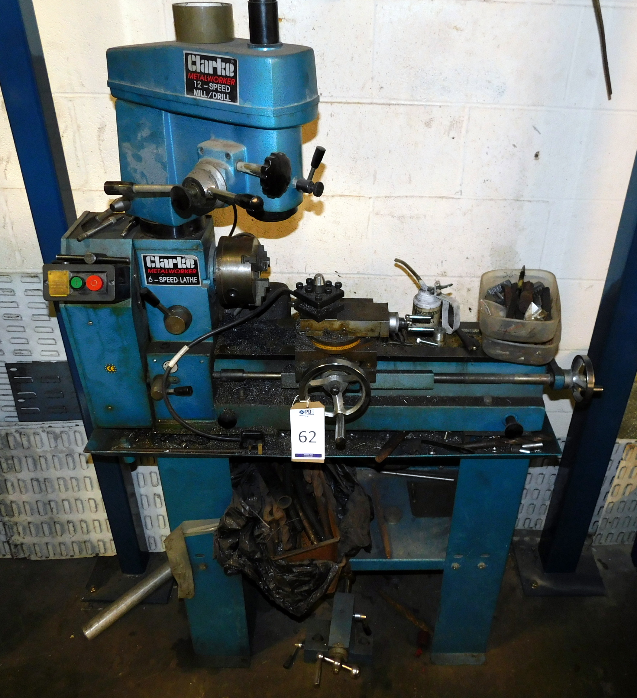 Clarke Metalworker 6 Speed Lathe Fitted with 12 Speed Mill/Drill 240v ...