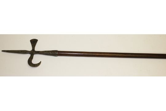 AN 18TH CENTURY IRISH PIKE HEAD, 1798, the later shaft inscribed ...