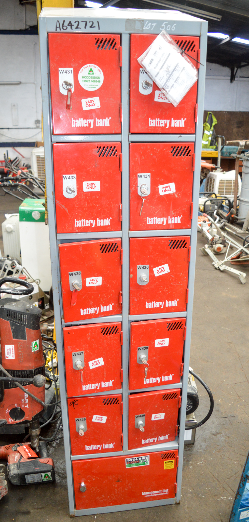 Battery Bank 10 compartment charging locker A642721