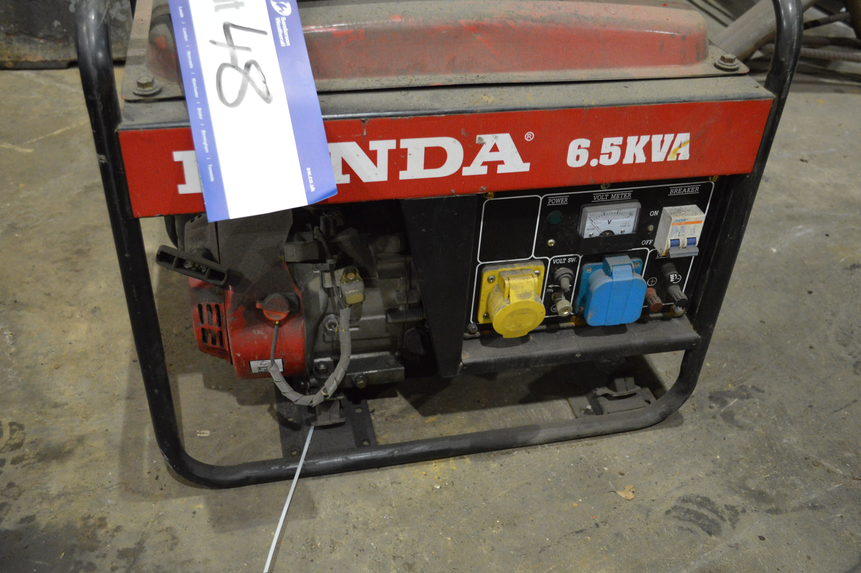 Honda 6.5kVA Petrol Generator, with GX270 6.5 engine, 115 and 230v AC ...