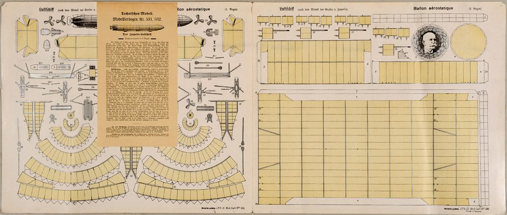 A GERMAN STIFF PAPER CUT-OUT ZEPPELIN KIT 'Luftschiff (nach dem Modell ...