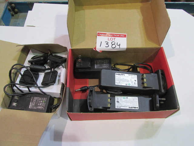 PACKAGE OF HILTI PRA 85 AND PRA 84 BATTERIES AND CHARGERS