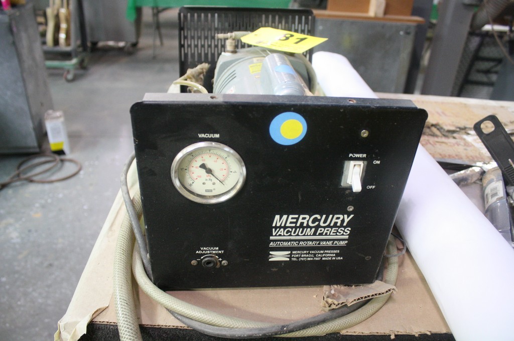 MERCURY VACUUM PRESS, AUTOMATIC ROTARY VANE PUMP