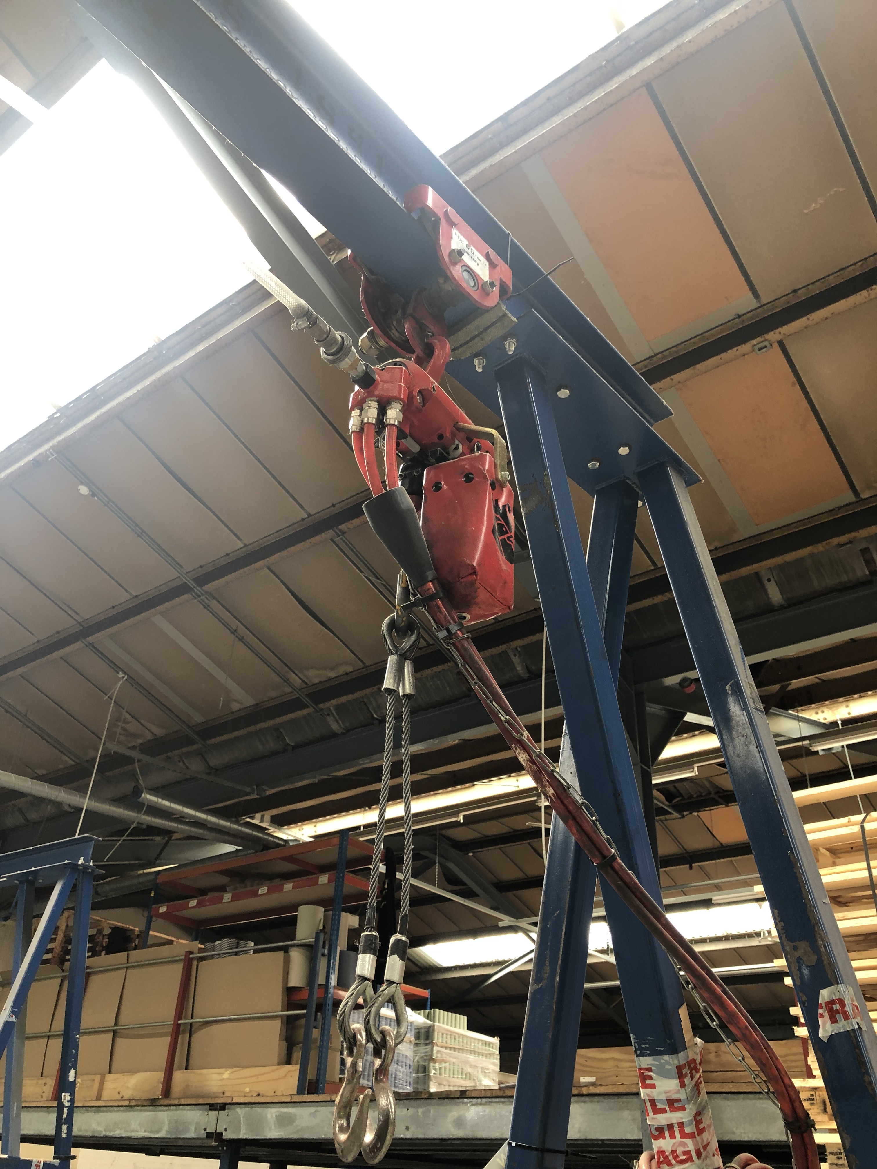 Mobile A-Frame Lifting Gantry, with lifting hoist and pendant control ...