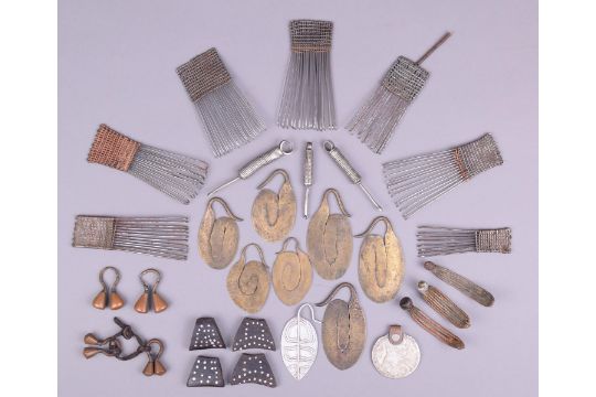 Seven Turkana combs Kenya wirework with fine woven tops, the highest ...