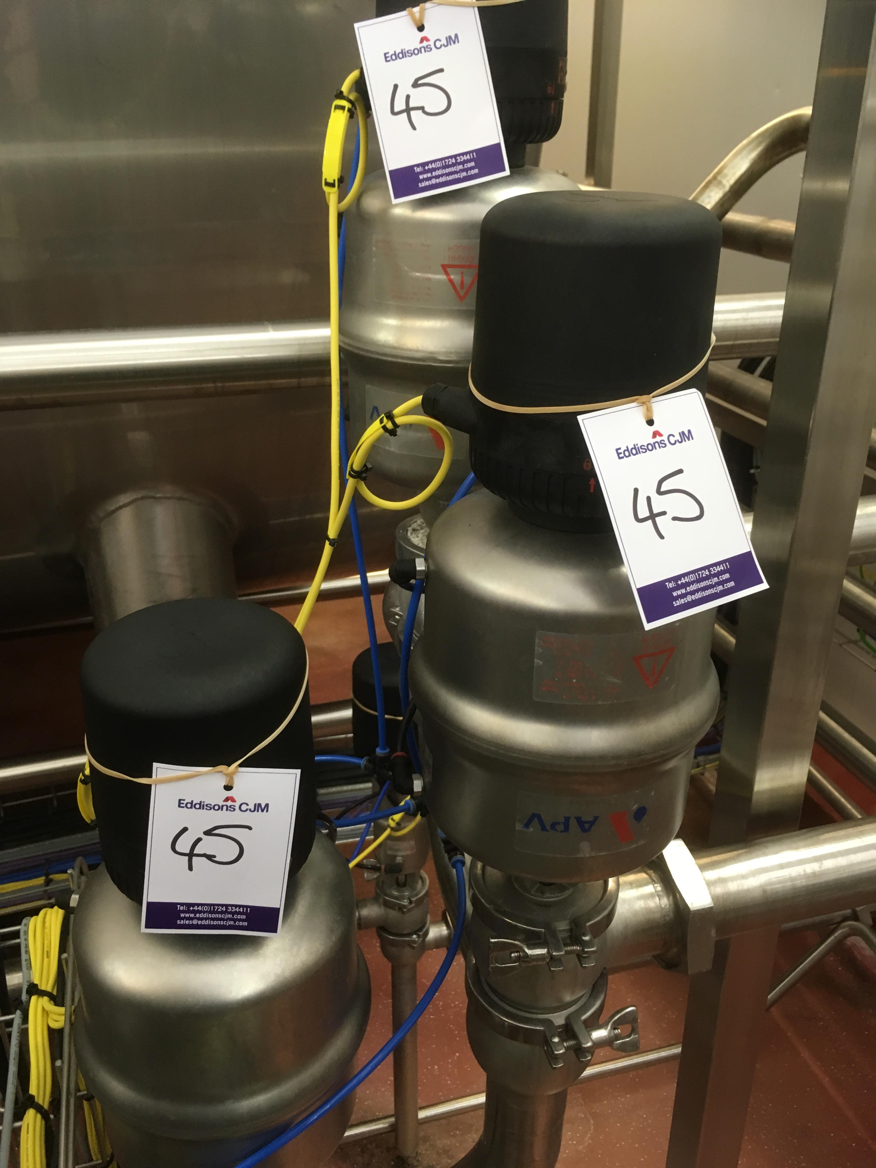 *10 X APV CIP Process Valves (9 X Model SWX43-1.5 & a Butterfly Valve ...