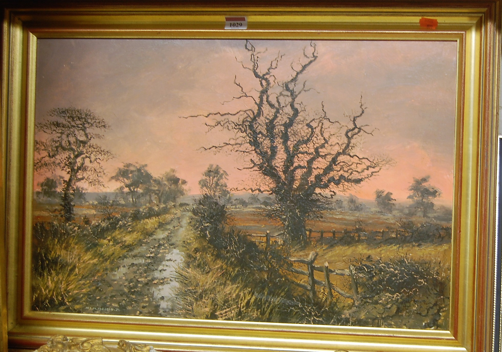Rex N. Preston - Landscape at sunset, oil on board, signed and dated ...