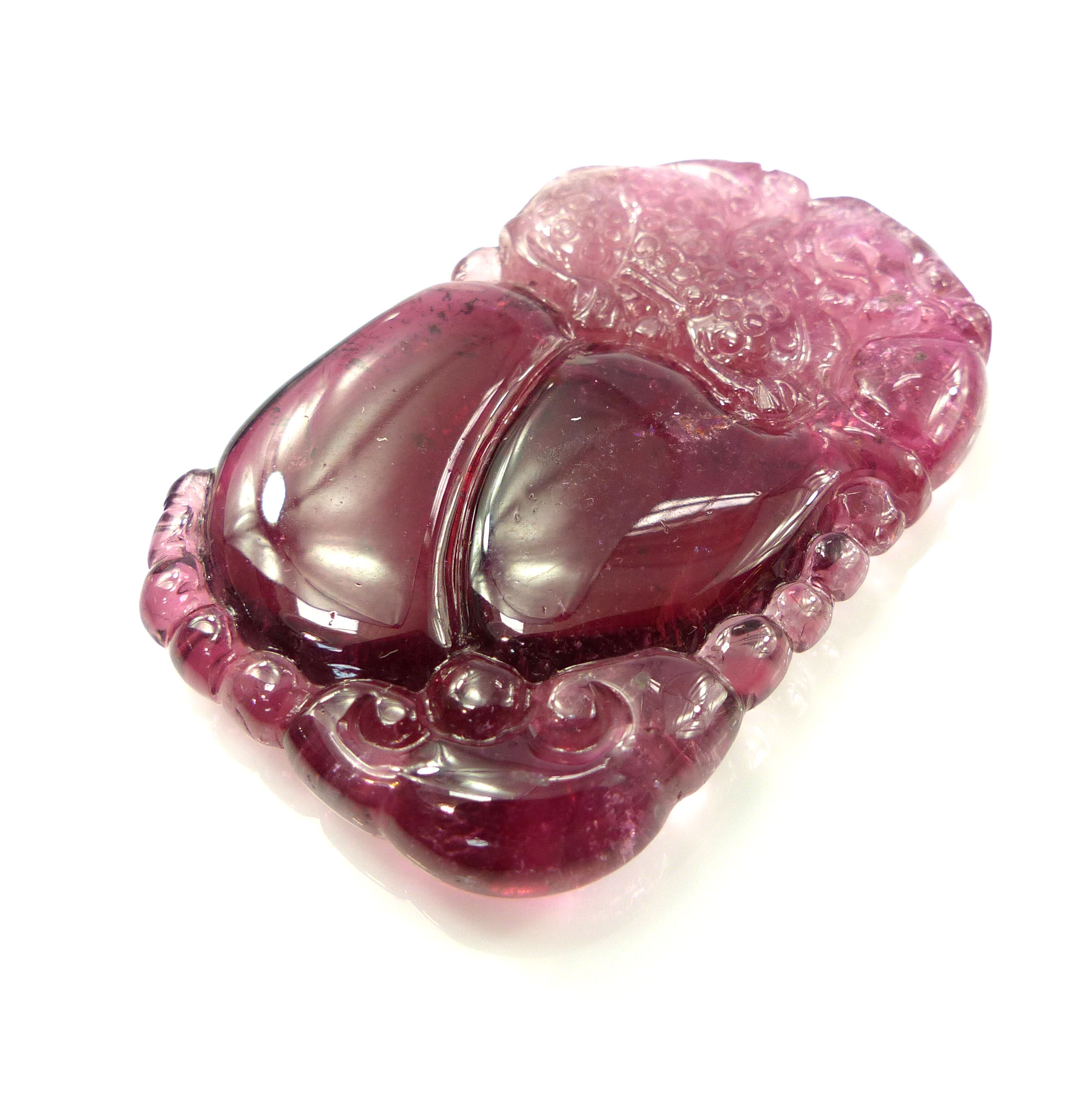 An Antique Chinese Carved Tourmaline Pendant Qing dynasty, the pink ...