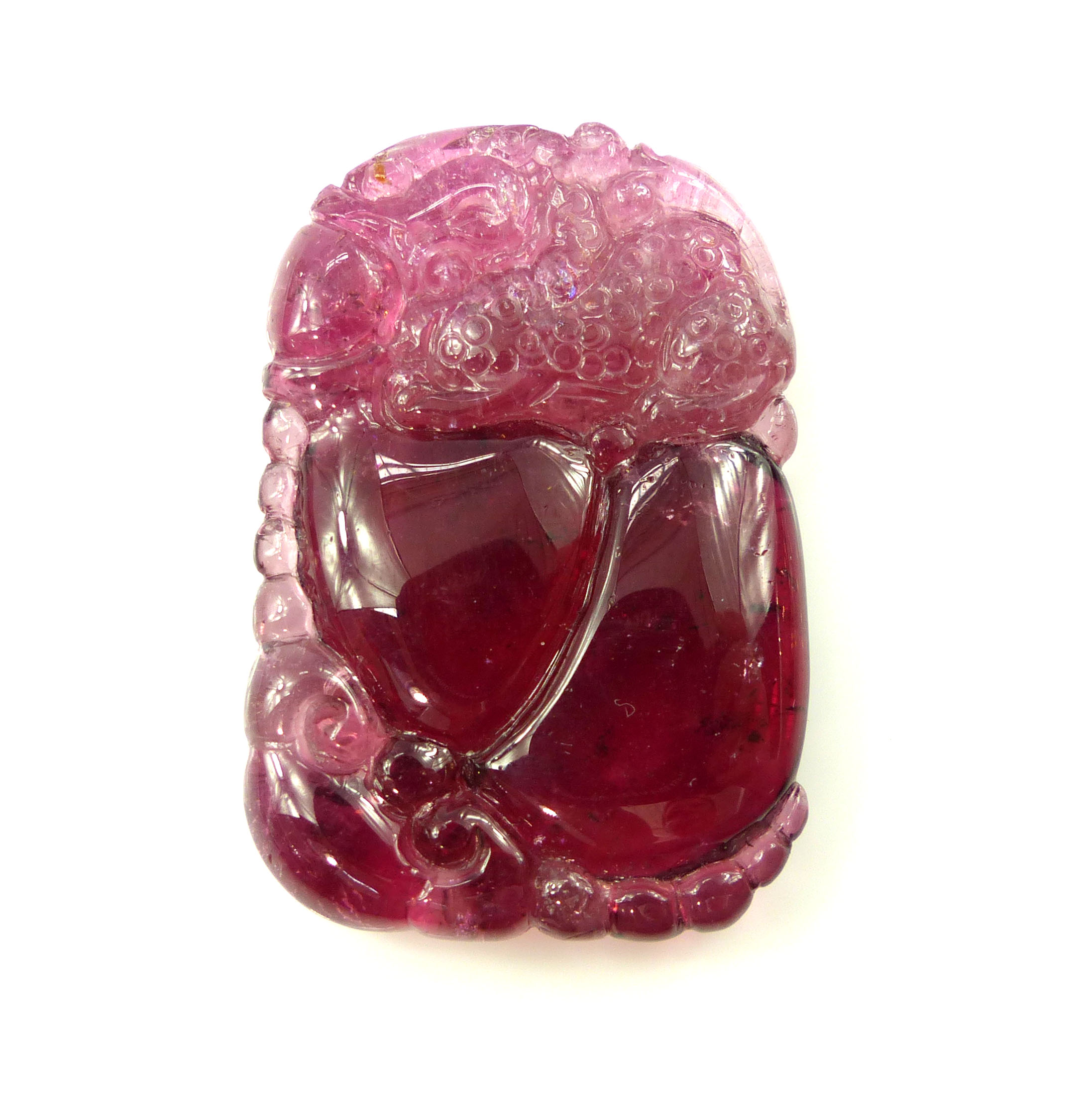 An Antique Chinese Carved Tourmaline Pendant Qing dynasty, the pink ...
