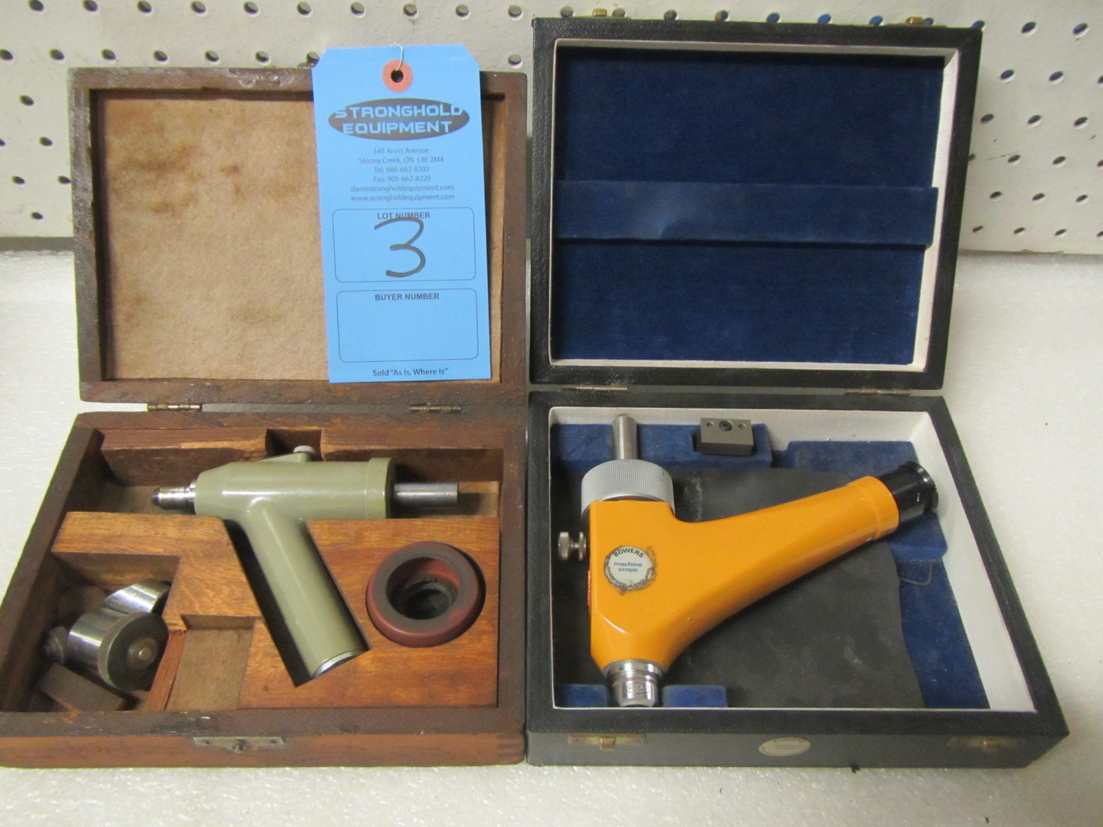 Lot of 2 Machine Center Scopes - Bowers & Center Scope in cases