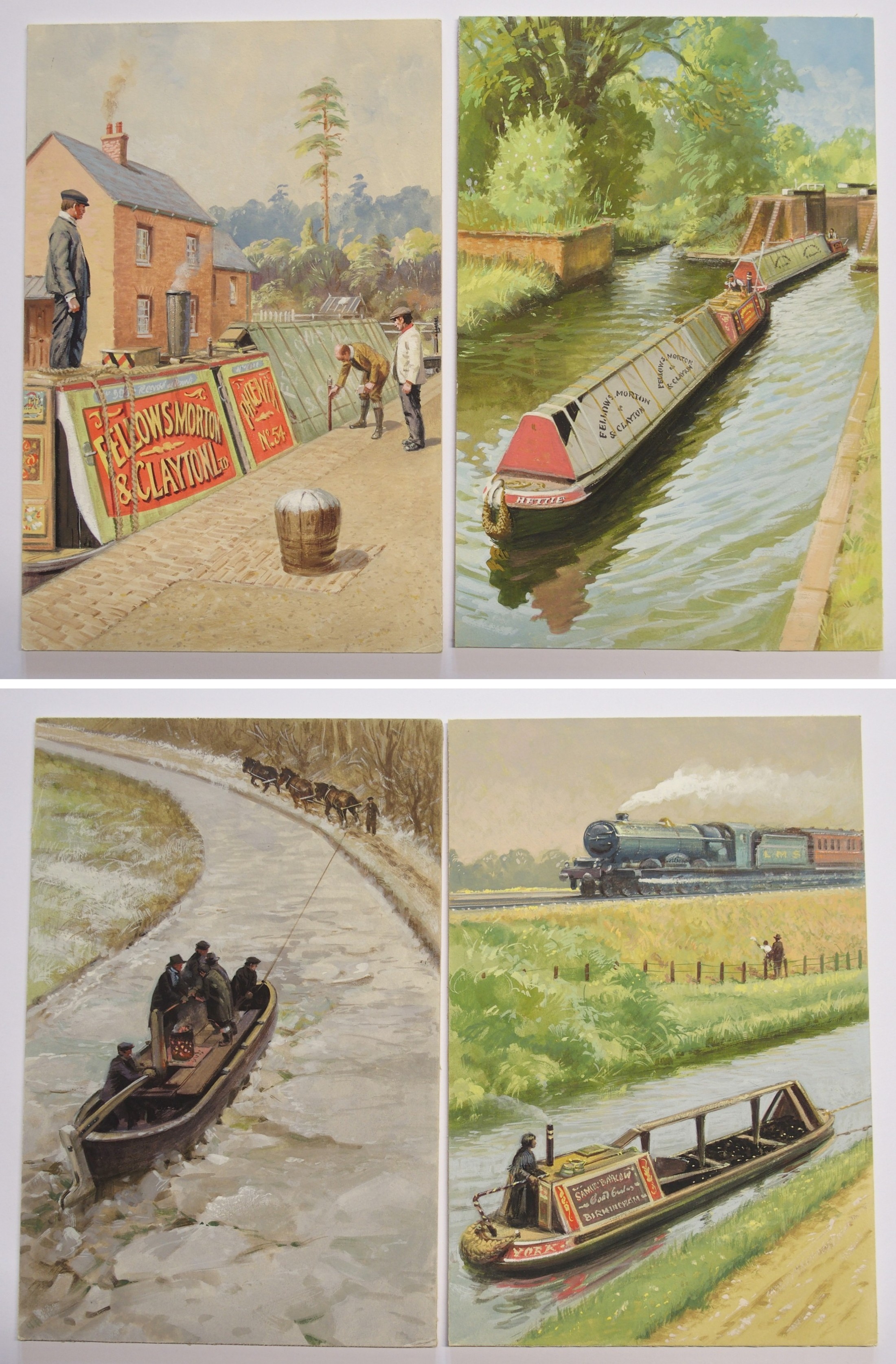 •ROGER HALL (British 1914 - after 2005) ORIGINAL ARTWORK FOR CANALS BY ...