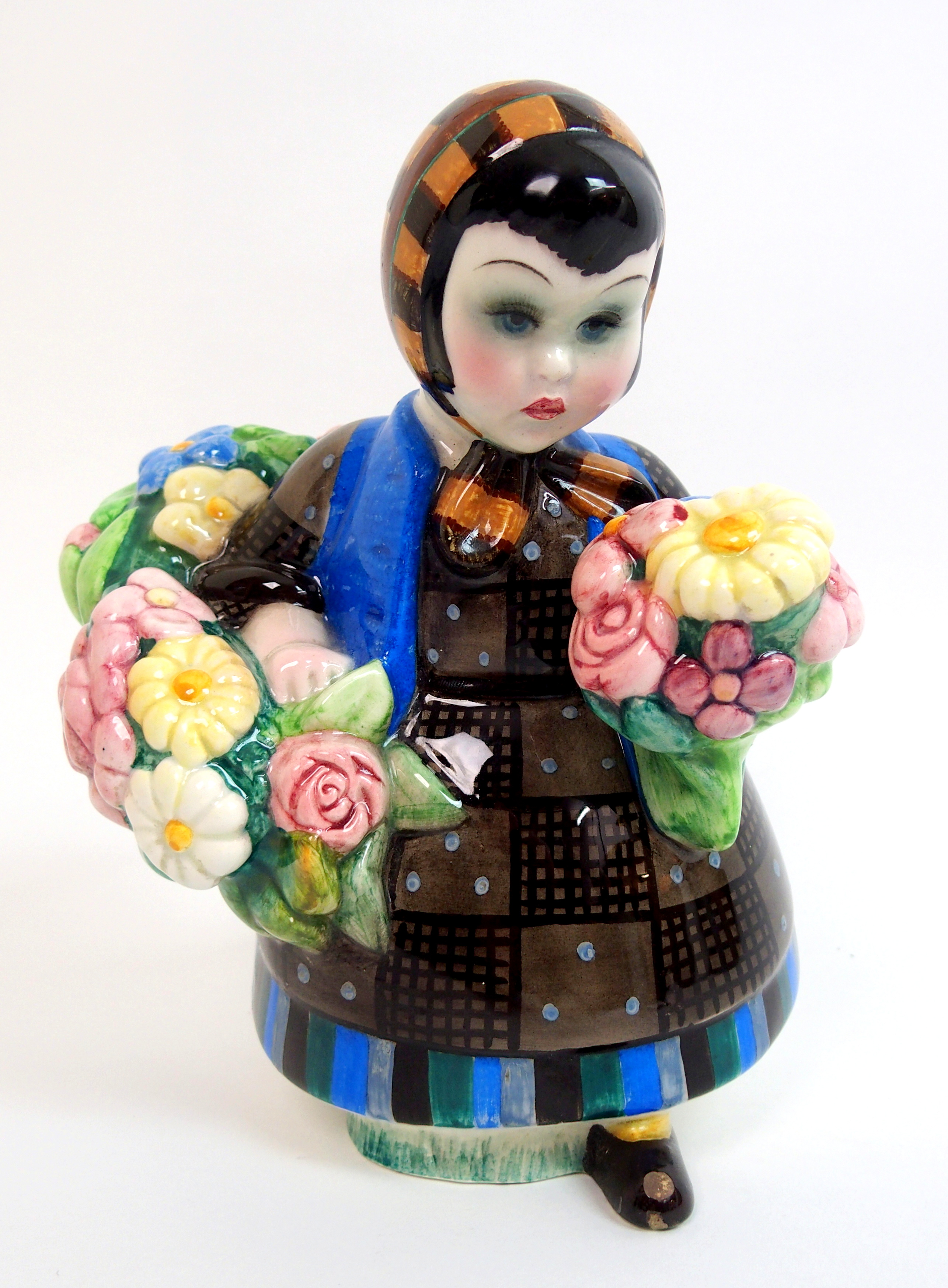 A Lenci model of a flower girl by Sandro Vacchetti (1889 - 1974) with ...