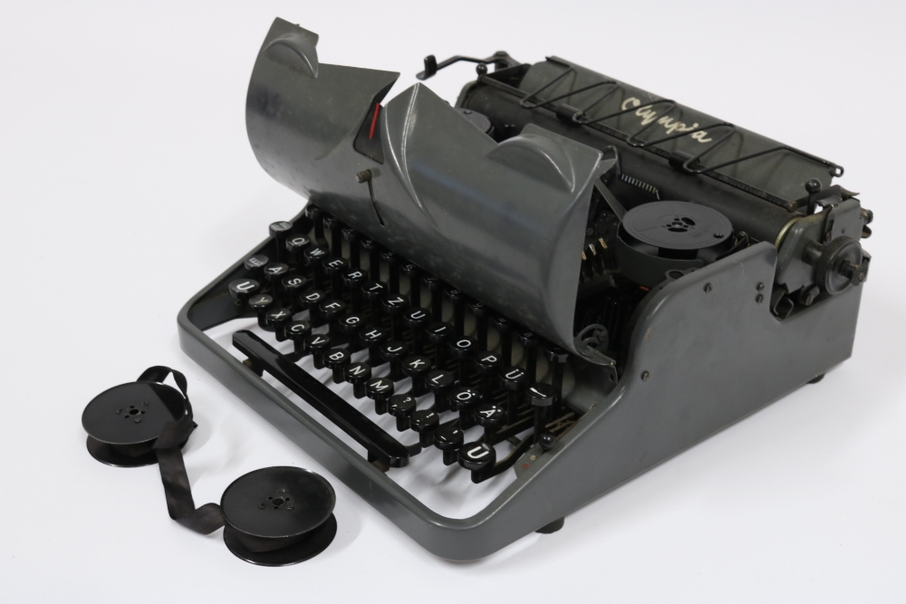Nazi Germany Typewriter with SS Rune Key Olympia. Provenance: Deceased ...