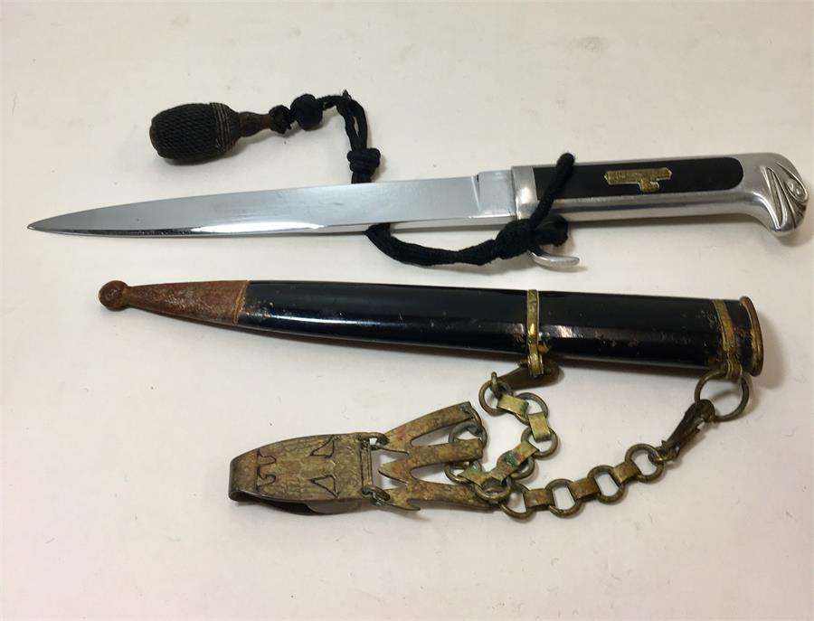 Italian Italy WWII WW2 Eagle Head Dagger Fighting Knife w/ Scabbard