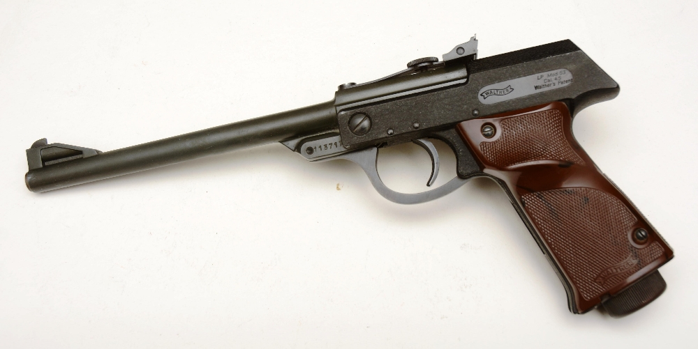 A Walther Patent Target Pistol, LP MOD 53, Cal 4.5, stamped 113717 ...
