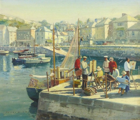 Donald Greig RSMA, FRSA (1916-2009), Artists Corner, Brixham. signed ...