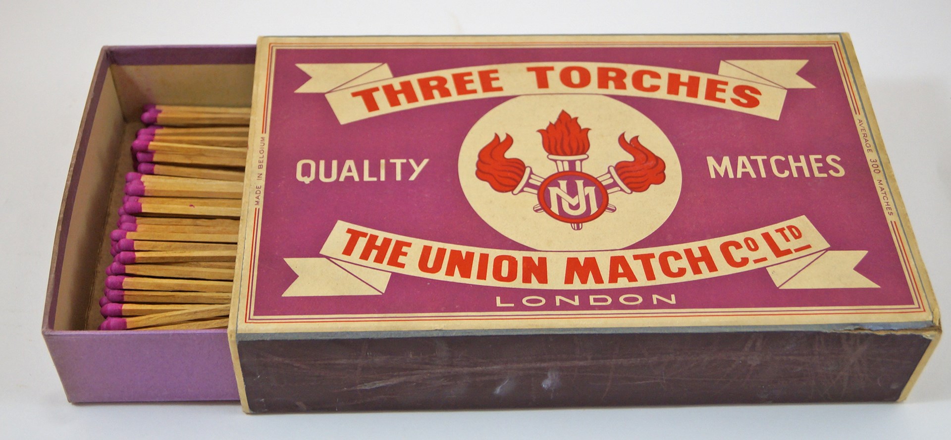 Large shop display box of three Torches Vintage Matches, striking match ...